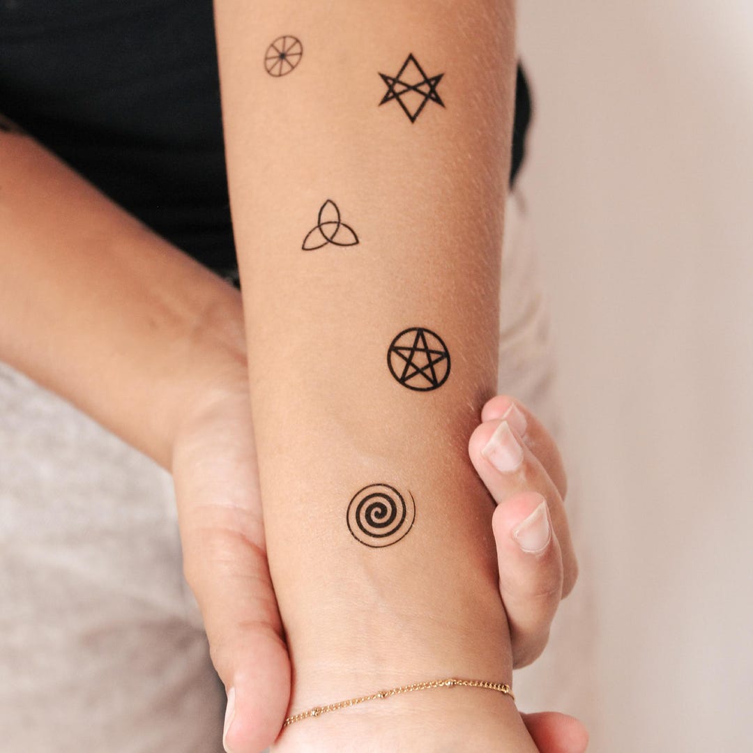 Pagan Symbols Pack Temporary Tattoo (set of 2) - Etsy