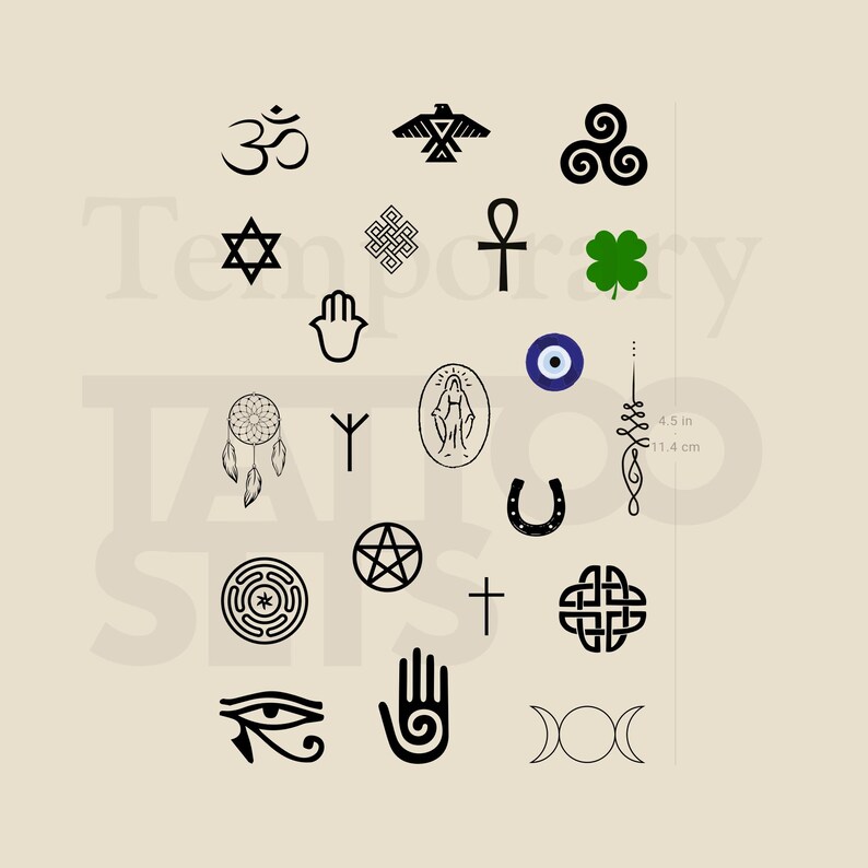 Protection Symbol Pack Temporary Tattoo (set of 2) - Etsy