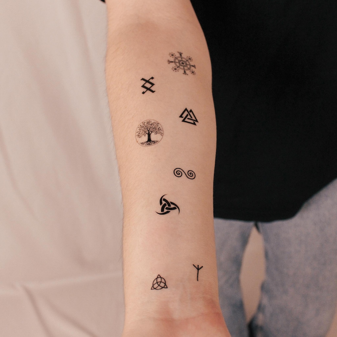 Norse Symbols Pack Temporary Tattoo (set of 2) - Etsy