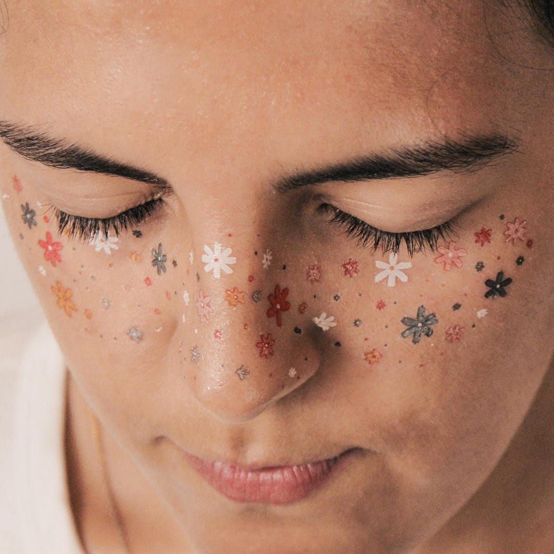 Flower Freckles Temporary Tattoo (set of 2) - Etsy