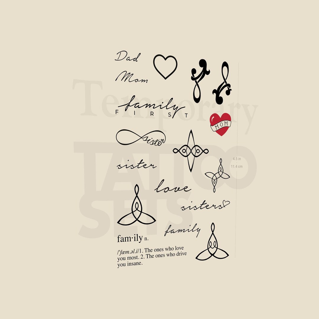 Family Temporary Tattoo Pack (set of 2) - Etsy