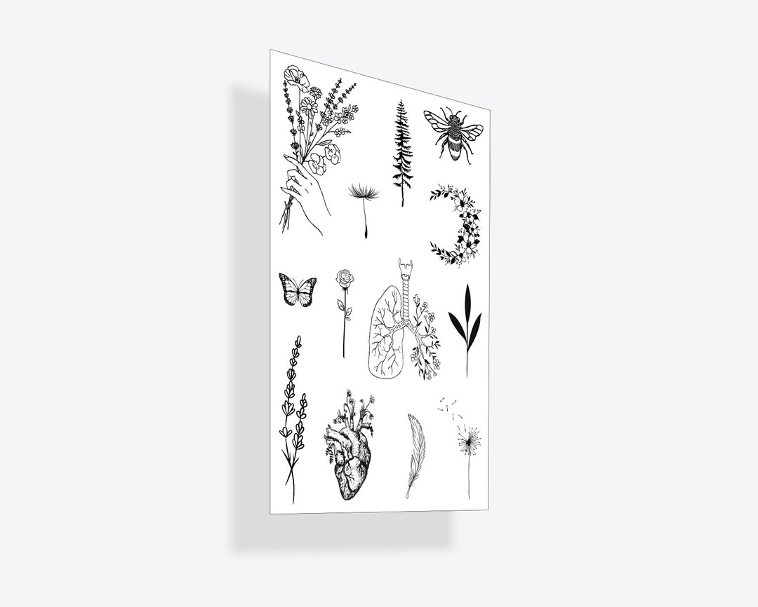 Nature Temporary Tattoo Pack set of 2 - Etsy