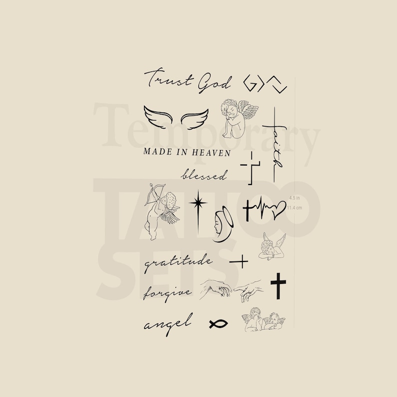 Faith Temporary Tattoo Pack (set of 2) - Etsy