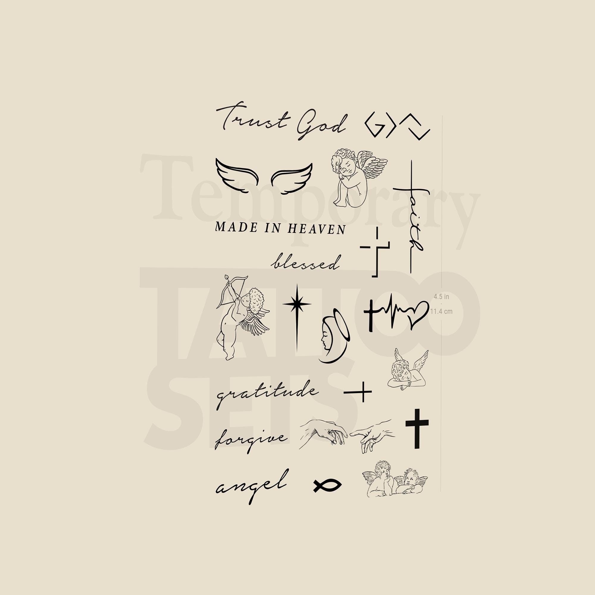 Faith Temporary Tattoo Pack (set of 2) - Etsy