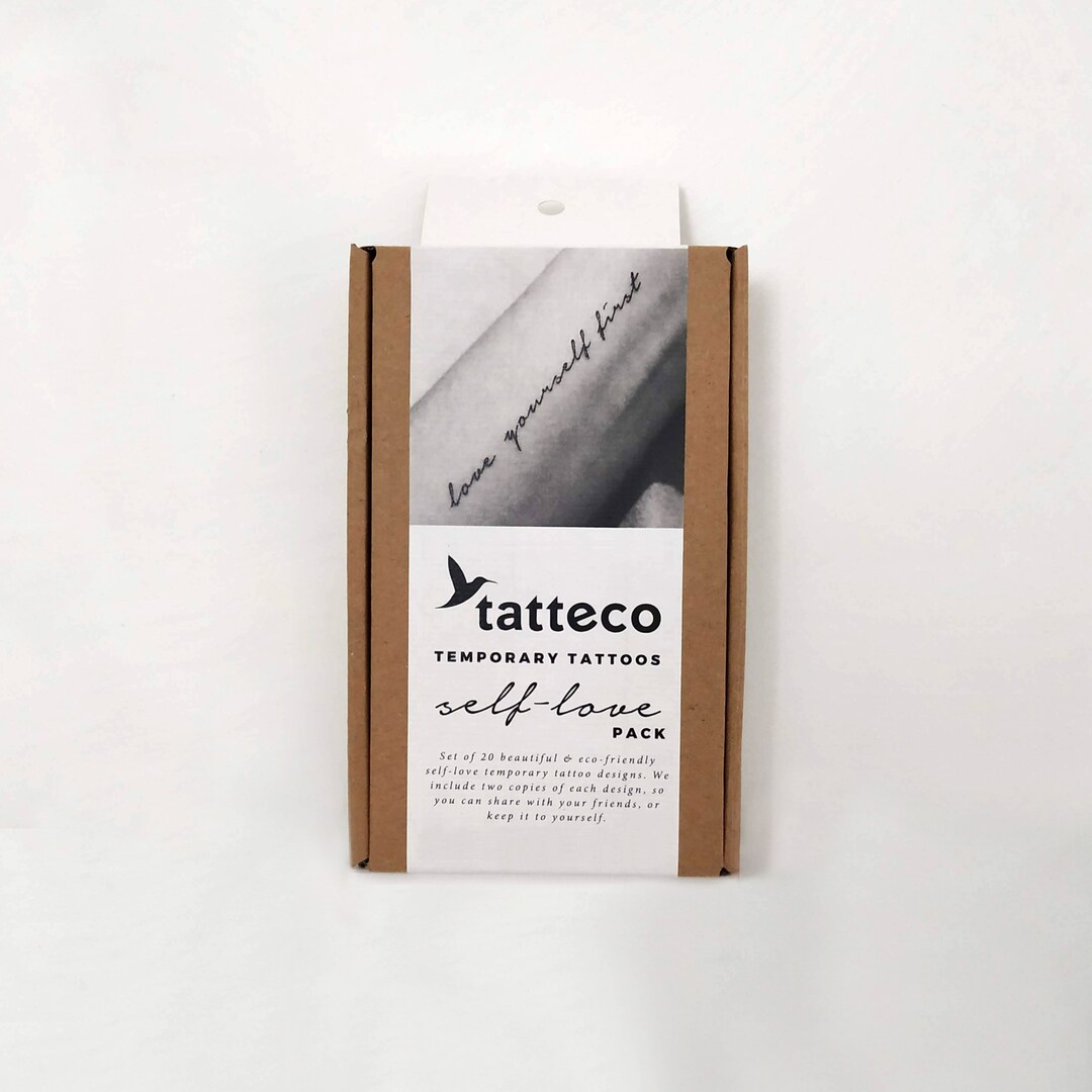 Self-love Lettering Temporary Tattoo Pack - Etsy