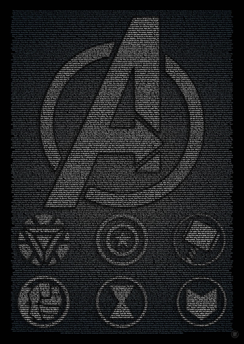 The Avengers (2012) Handwritten Movie Script Poster - Etsy