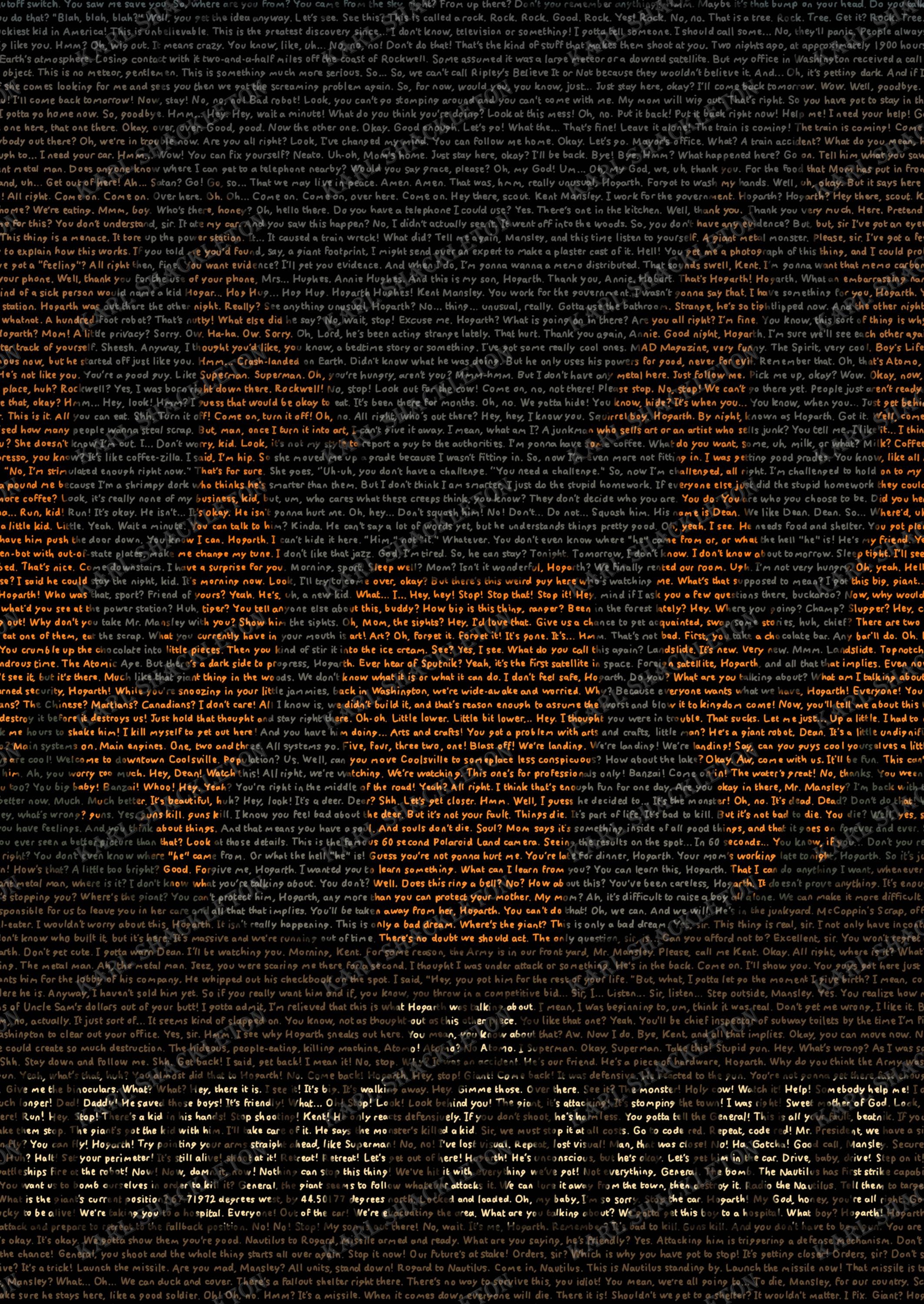 The Iron Giant (1999) Handwritten Movie Script Poster - Etsy UK