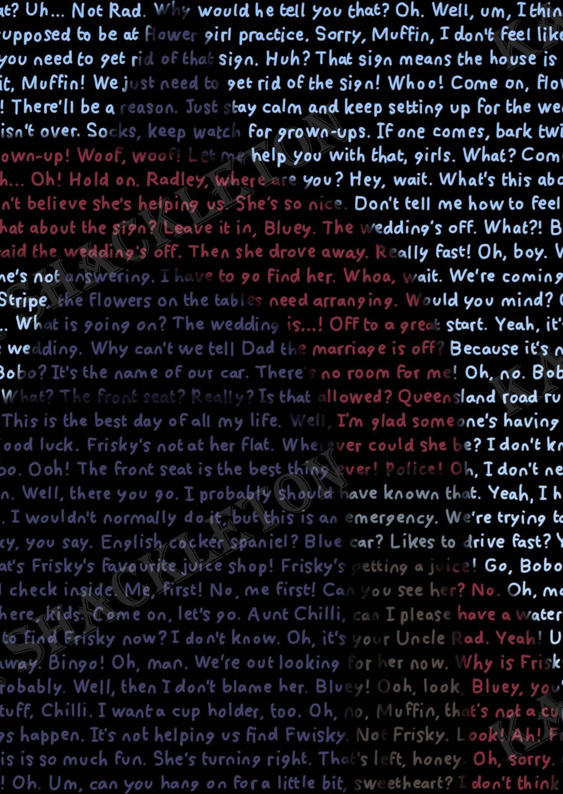 Bluey, the Sign (2024) Handwritten Movie Script Poster - Etsy