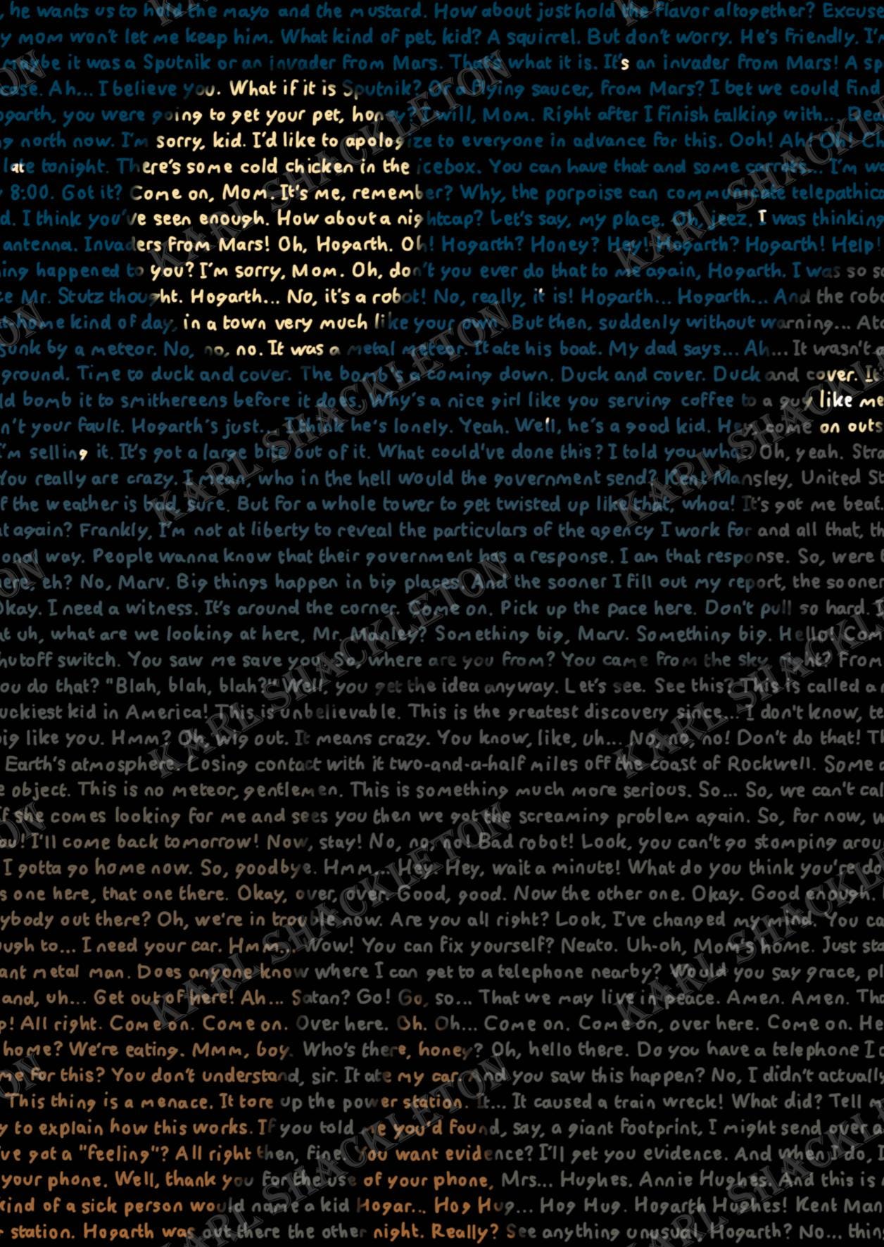 The Iron Giant (1999) Handwritten Movie Script Poster - Etsy UK