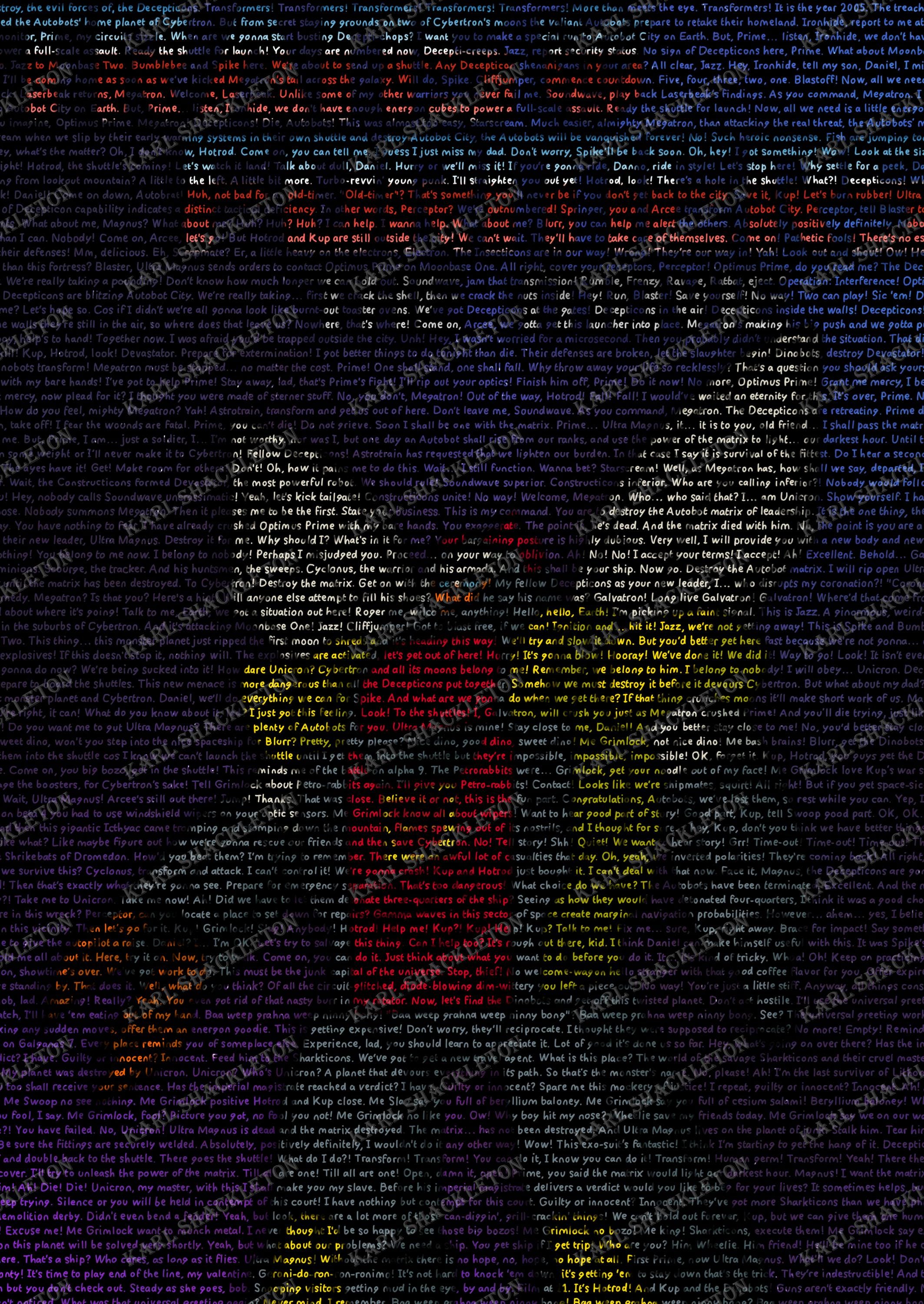 The Transformers the Movie (1986) Handwritten Movie Script Poster - Etsy