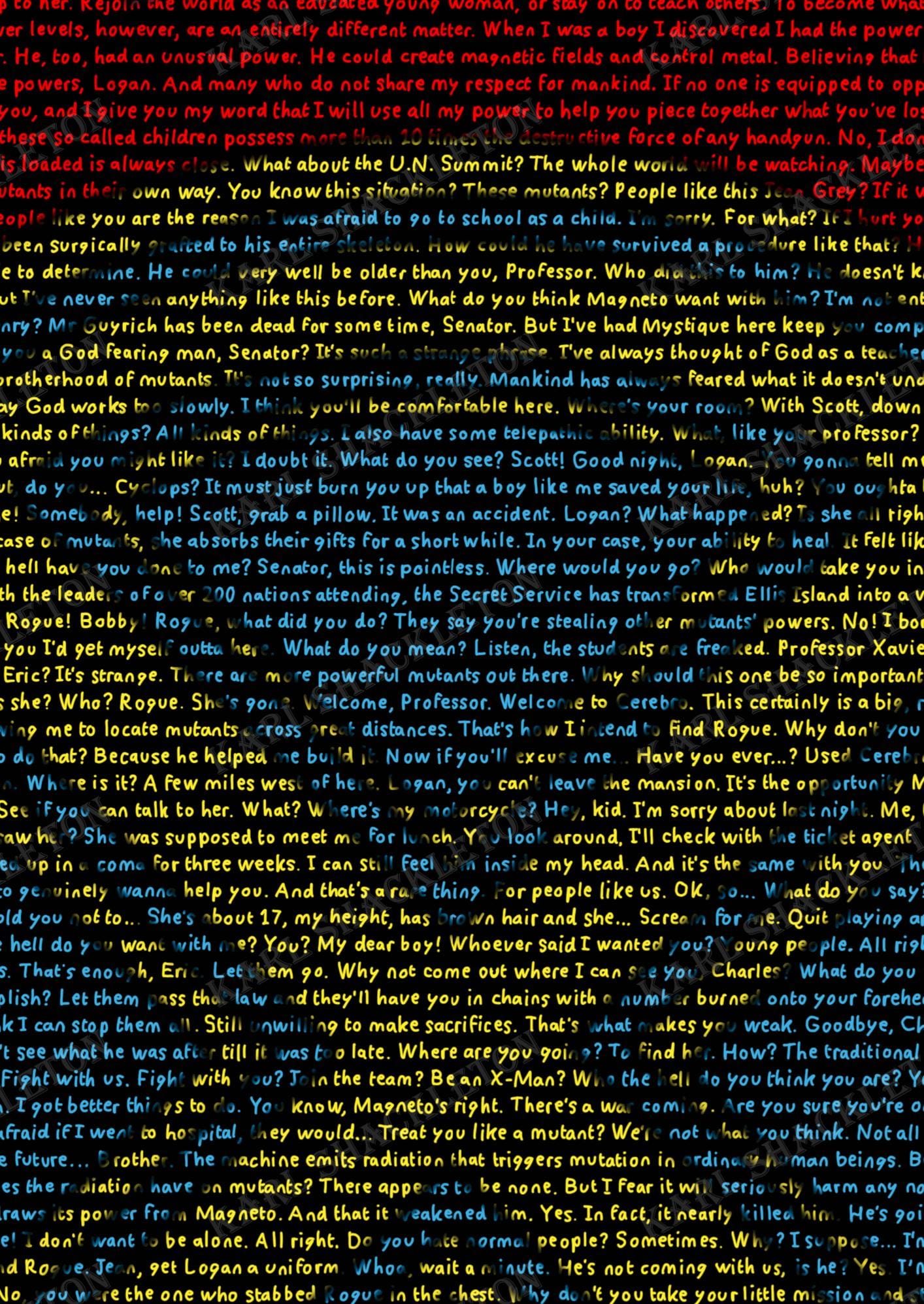 X-men (2000) Handwritten Movie Script Poster - Etsy