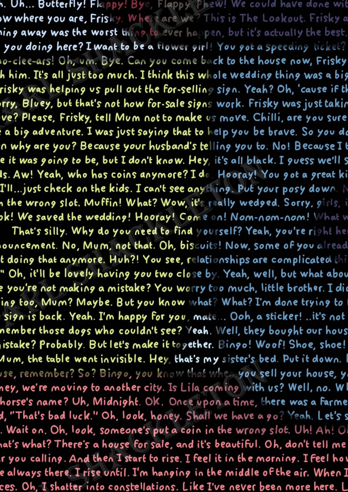 Bluey, the Sign (2024) Handwritten Movie Script Poster - Etsy