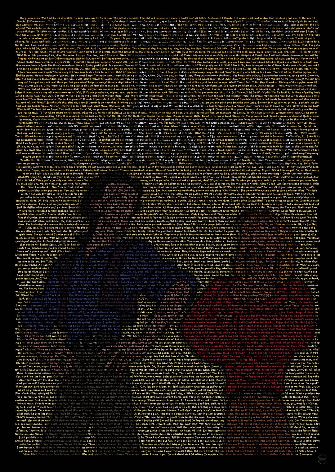 The Road to El Dorado (2000) Handwritten Movie Script Poster - Etsy