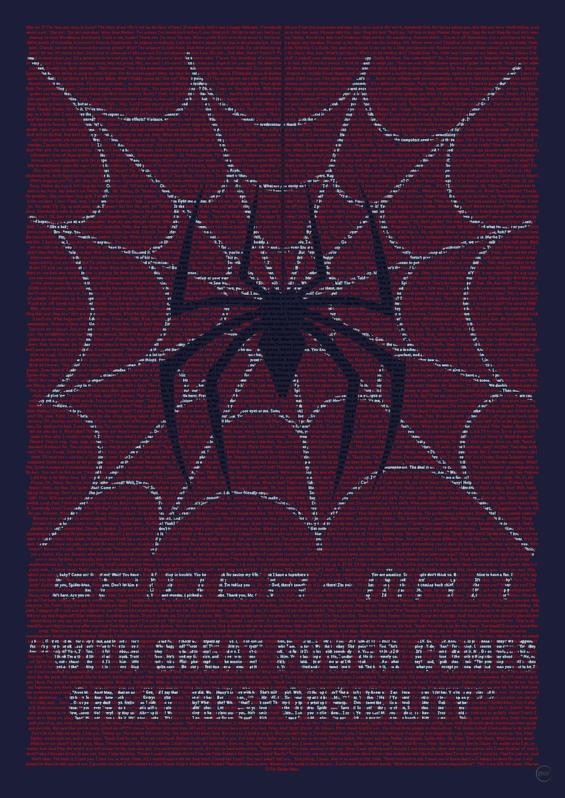 Spider-man (2002) Handwritten Movie Script Poster - Etsy