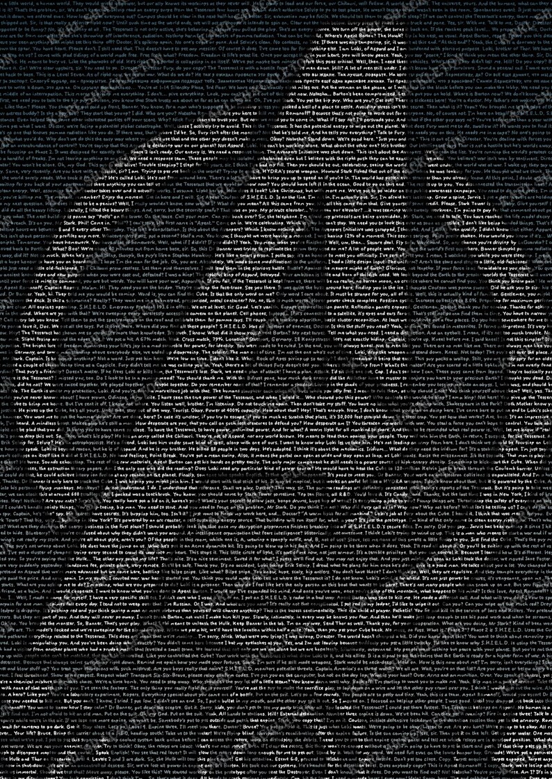 The Avengers (2012) Handwritten Movie Script Poster - Etsy