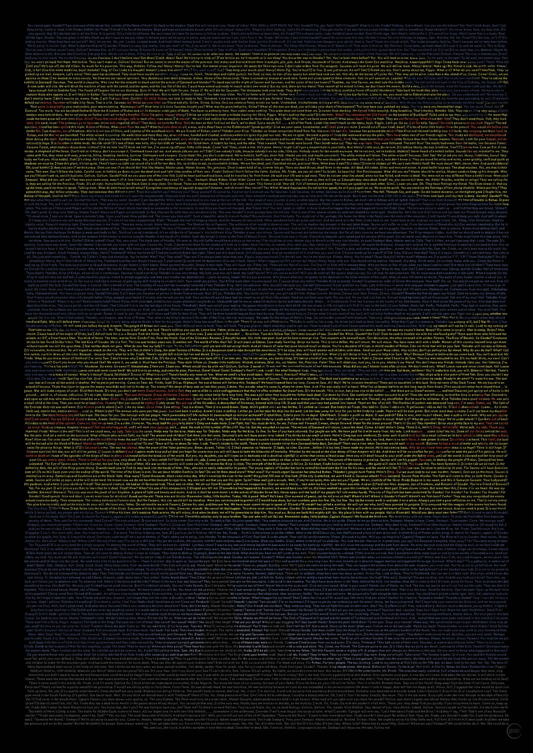 Lord of the Rings: the Two Towers, Extended Edition (2003) Handwritten ...