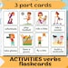 Action Verbs Flashcards Activities in English Flash Cards Printable ...
