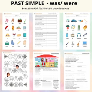 Was Were Past Simple Worksheet Bundle English Grammar There Was There ...