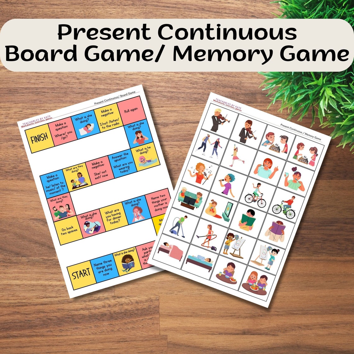 Present Continuous Tense Exercises Worksheets Games Forming Sentences ...