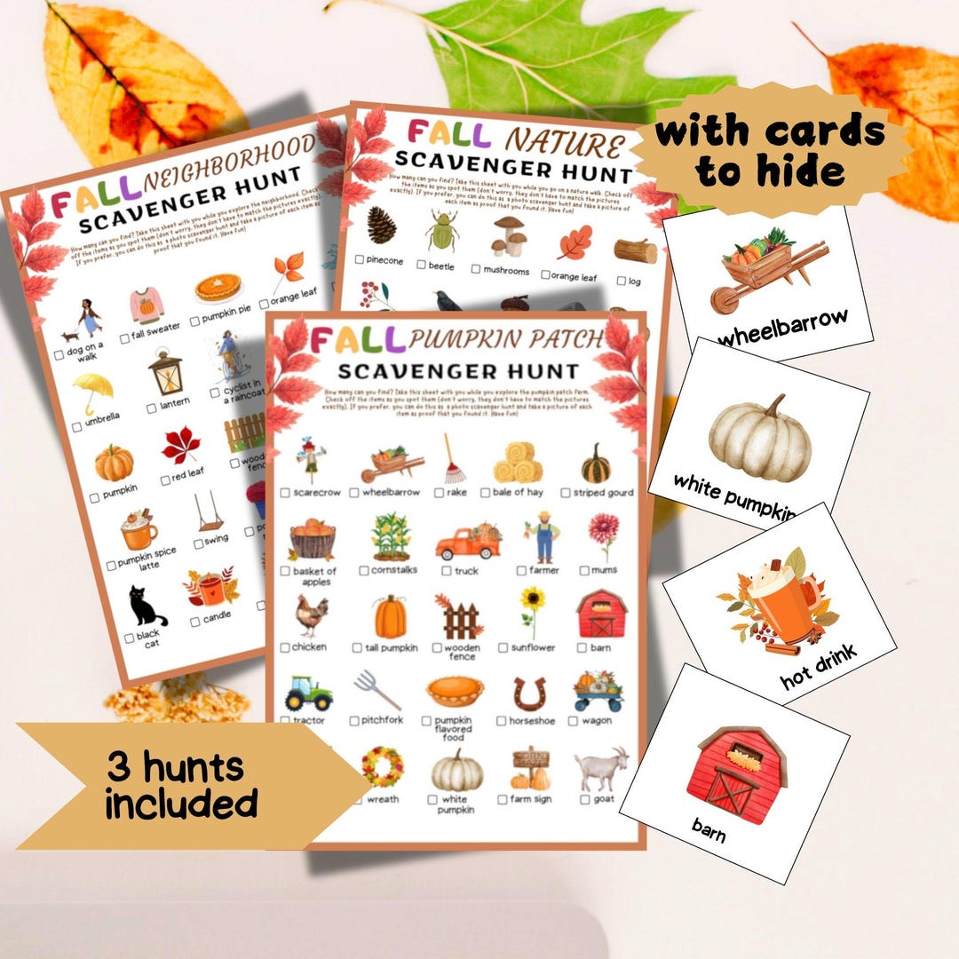 Fall Scavenger Hunt Bundle: Nature, Neighborhood, Pumpkin Patch ...