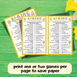 Spring This or That Game: Fun Printable Activity (PDF) - Etsy