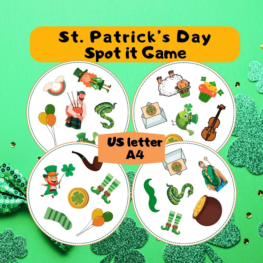 St Patricks Day Fun Printable Holiday Party Game for Kids Saint Patrick ...