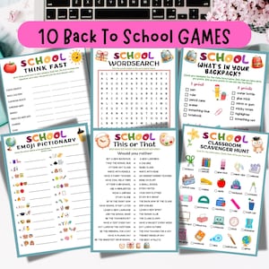 Back to School Themed Games Bundle Printable Kids Activity Pack First ...