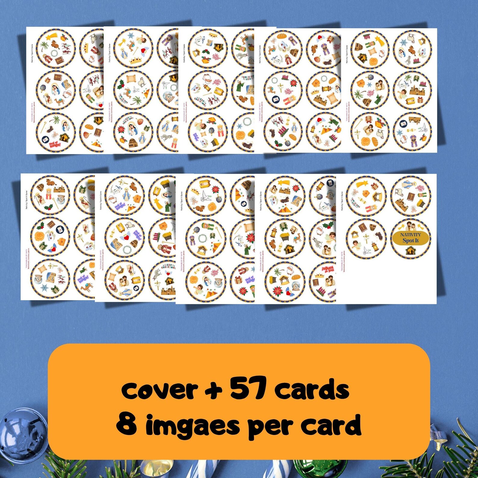 Nativity Spot It Game Printable: Christian Christmas Matching Cards for ...