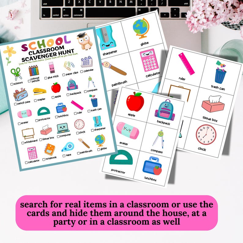 Back to School Scavenger Hunt 25 Classroom Items School Supplies ...