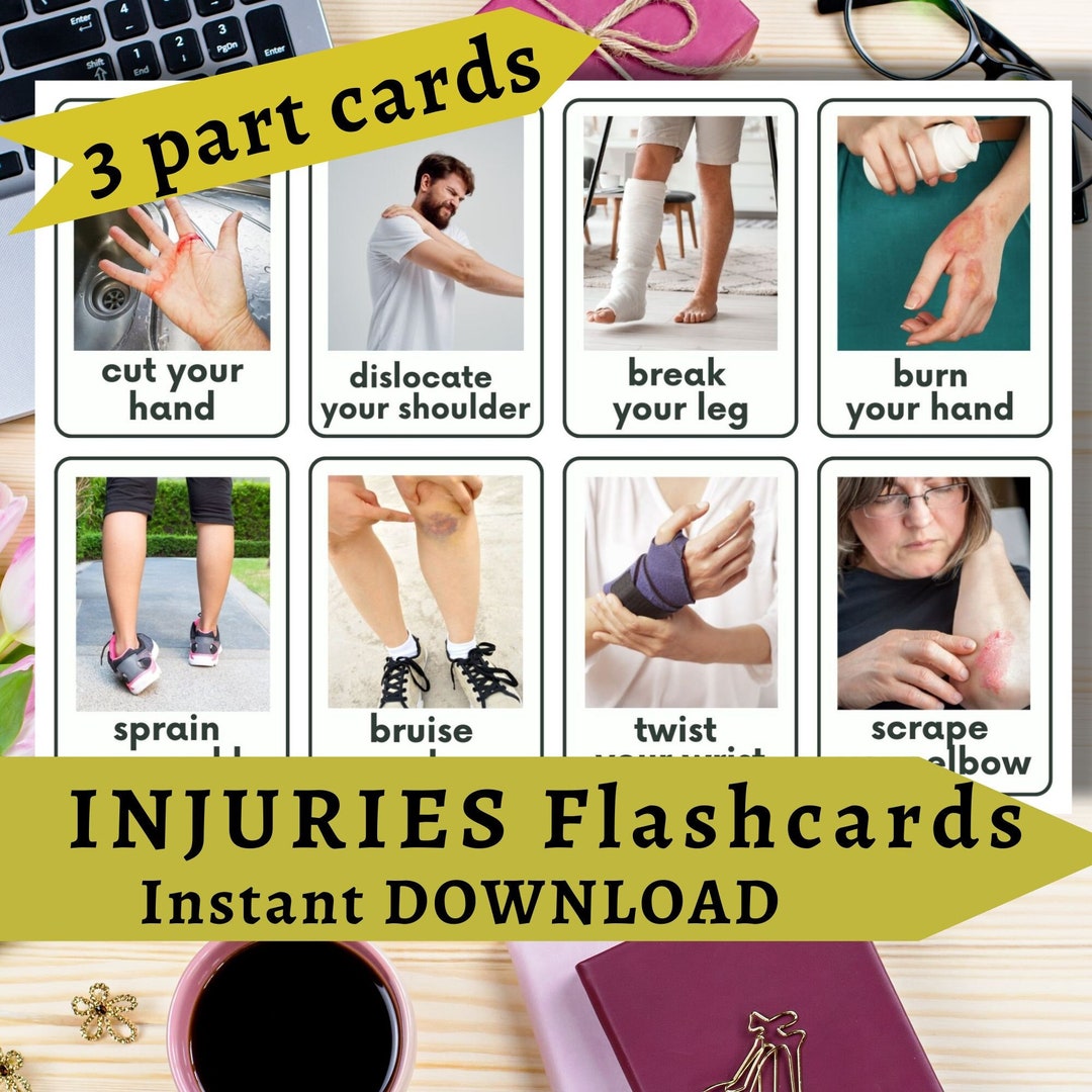Injury Illness Flashcards Sickness Disease Flash Cards - Etsy