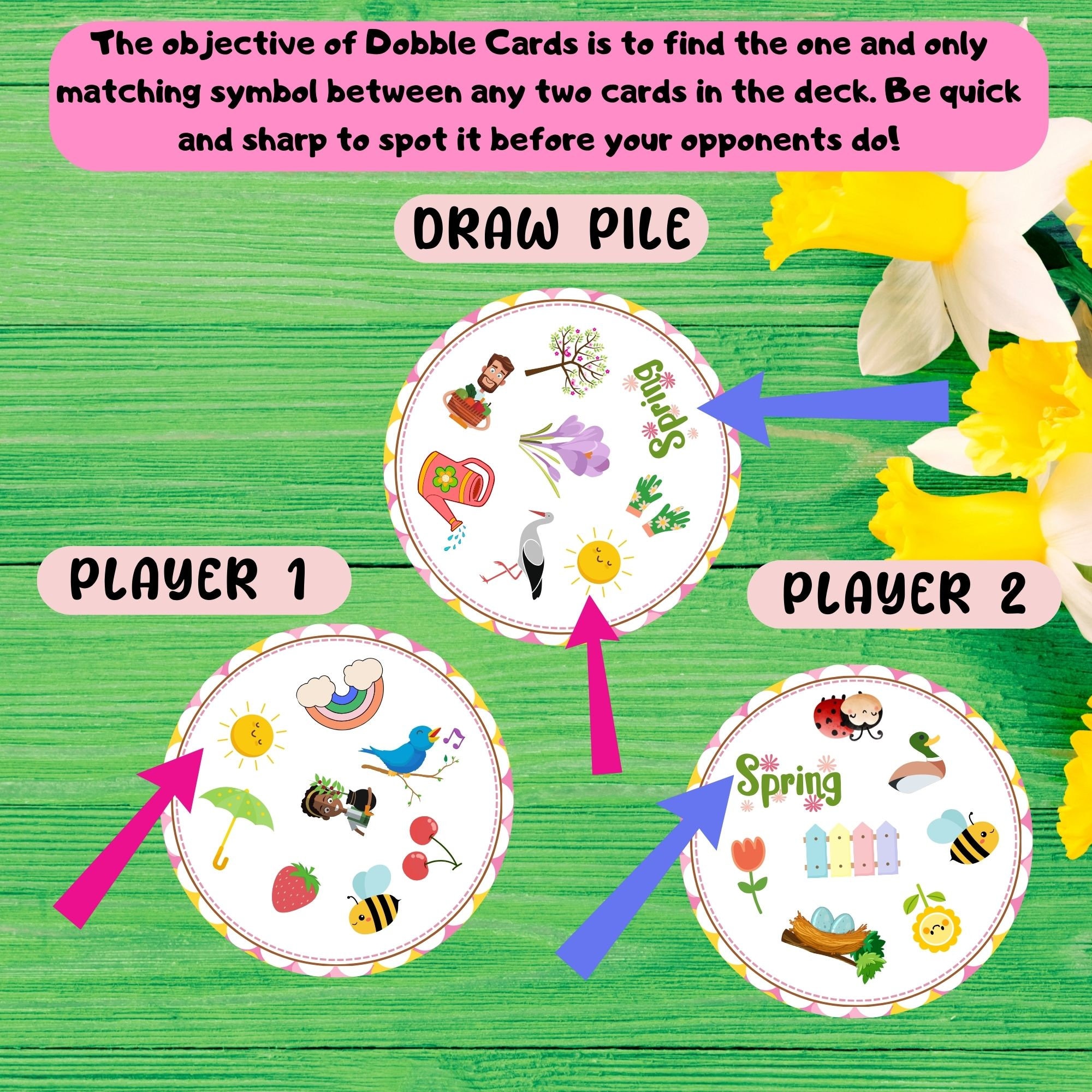 Spring Themed Vocabulary Game Worksheets Spot It Seek It Matching ...