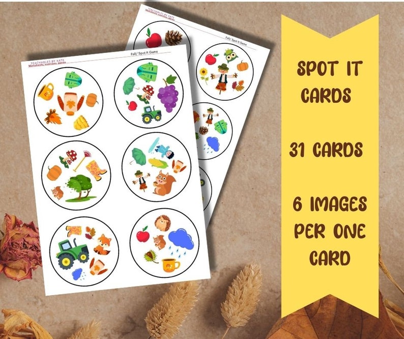 Fall Vocabulary Worksheets Autumn Words Games Bundle Set Dobble Style ...