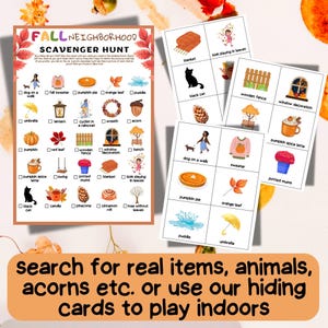 Fall Neighborhood Scavenger Hunt: Outdoor Activity Game (printable PDF ...