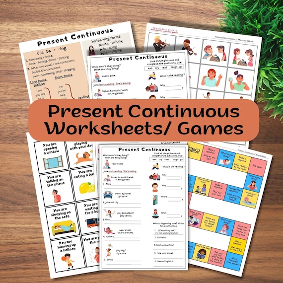 Present Continuous Tense Worksheets Printable PRESENT CONTINUOUS