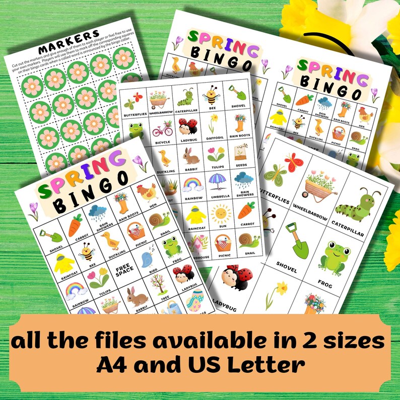 Spring Seasonal Gaming Colorful Bingo Cards Sheet Unique Printable ...