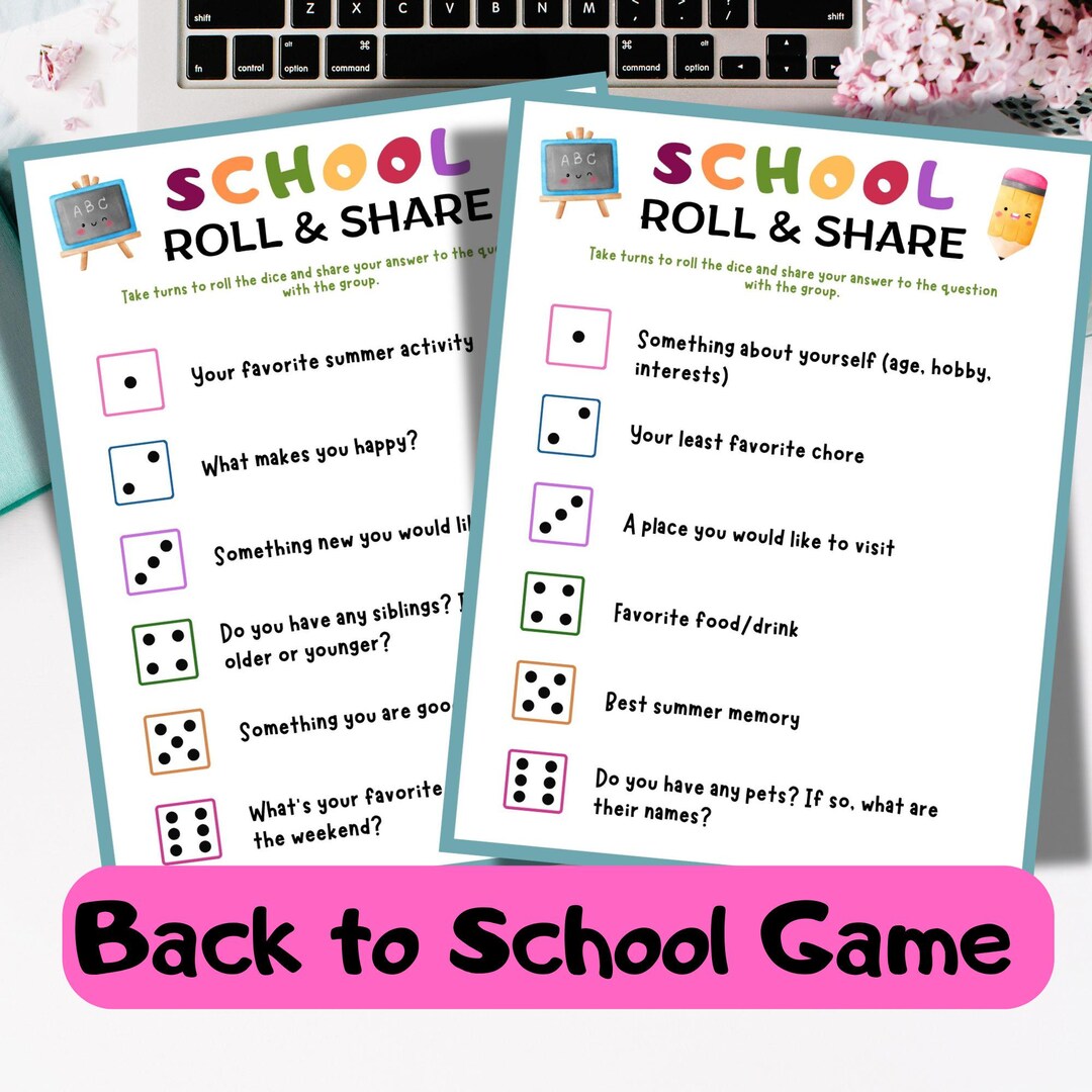 Back to School Dice Game Roll & Share Classroom Activity Printable ...
