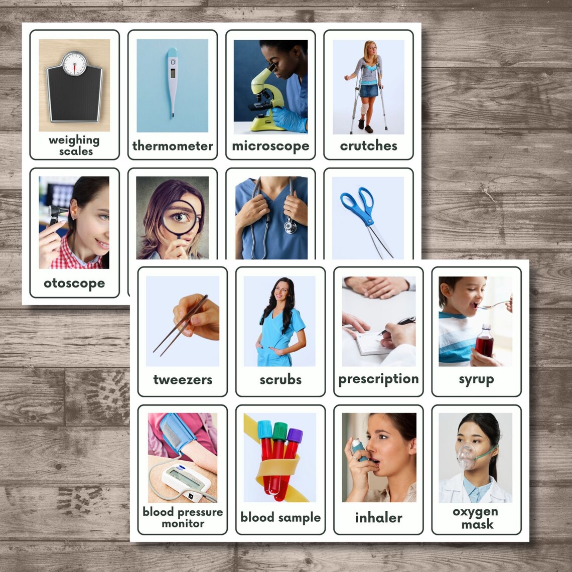 Medical Tools Flashcards Printable Health Illness Injury Treatment ...