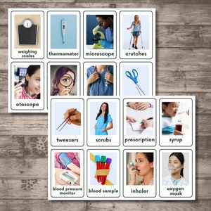 Medical Tools Flashcards Printable Health Illness Injury Treatment ...