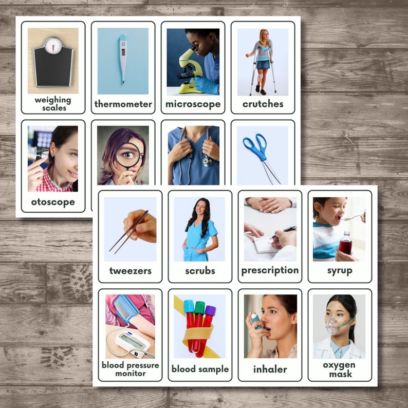 Medical Tools Flashcards Printable Health Illness Injury Treatment ...