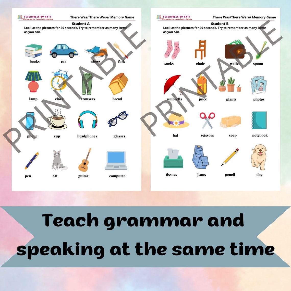 Was Were Past Simple Worksheet Past Tense Games Printable Pages ESL ...