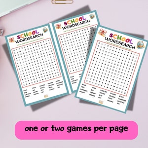 Back to School Word Search Printable Vocabulary Game Kids Activity 20 ...