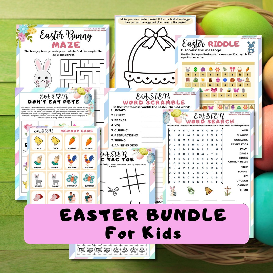 Easter Bundle Worksheets Activities for Kids Craft Set for Children ...