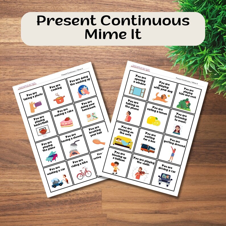 Present Continuous Tense Exercises Worksheets Games Forming Sentences ...