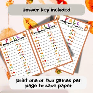 Fall Emoji Pictionary Game: Autumn Thanksgiving Activity (PDF Download ...