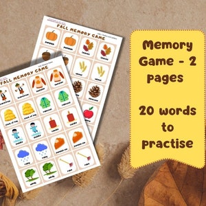 Fall Vocabulary Worksheets Autumn Words Games Bundle Set Dobble Style ...