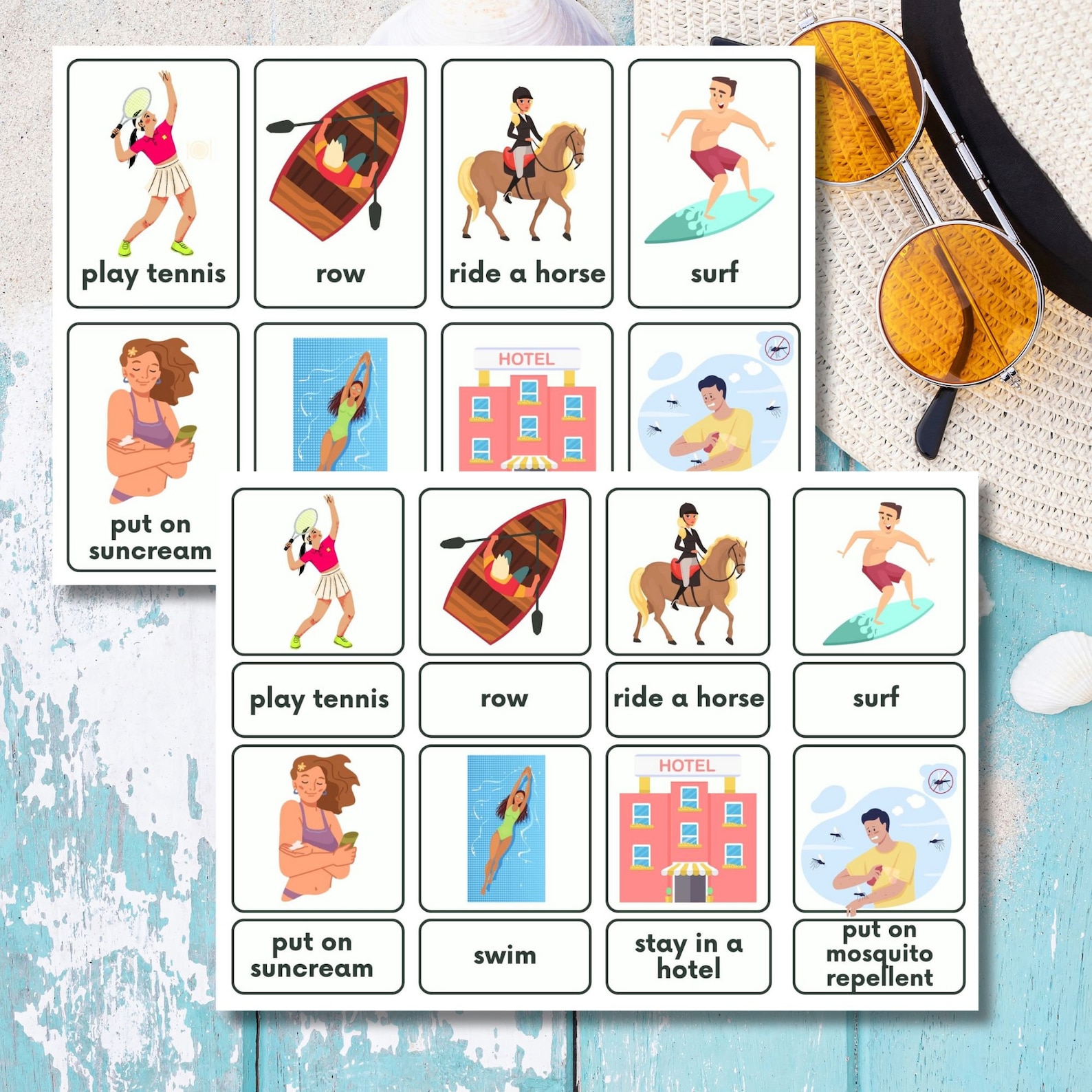 Action Verbs Flashcards Activities in English Flash Cards Printable ...
