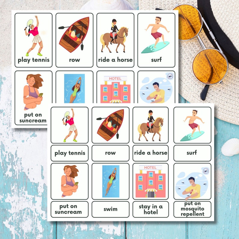 Action Verbs Flashcards Activities in English Flash Cards Printable ...