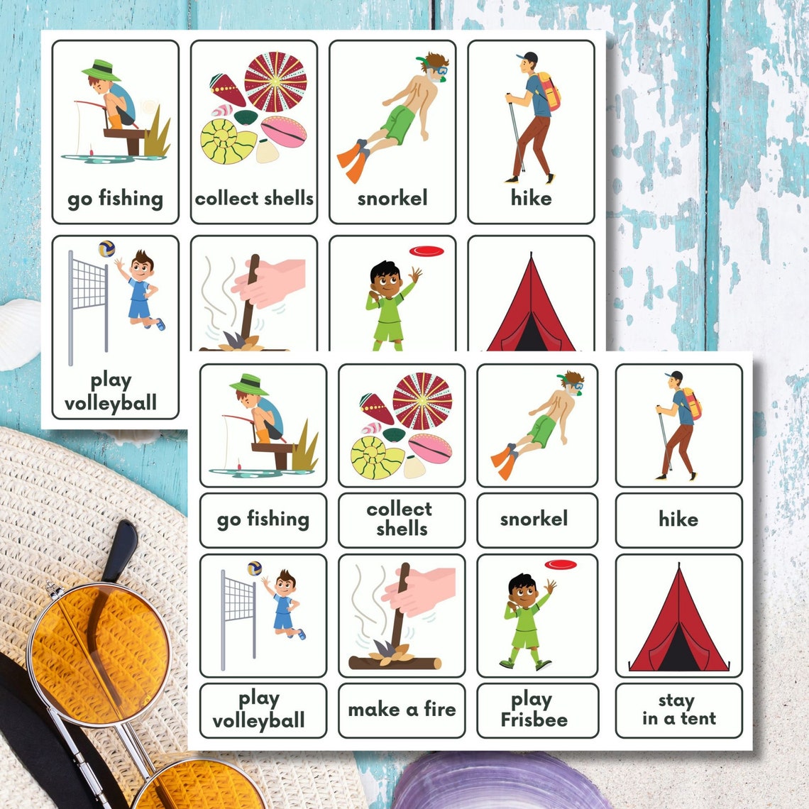 Action Verbs Flashcards Activities in English Flash Cards Printable ...