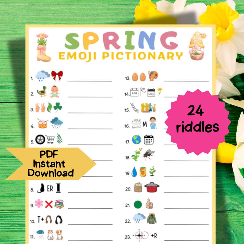 Fun Spring Party Game for Kids Family Activity Classroom Worksheet ...