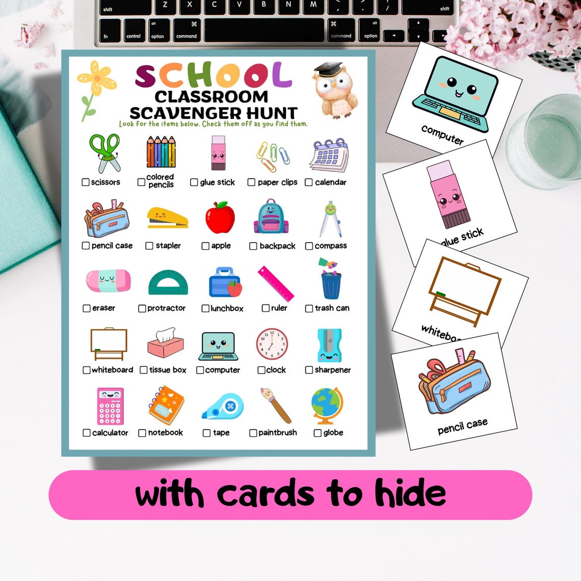 Back to School Scavenger Hunt 25 Classroom Items School Supplies ...